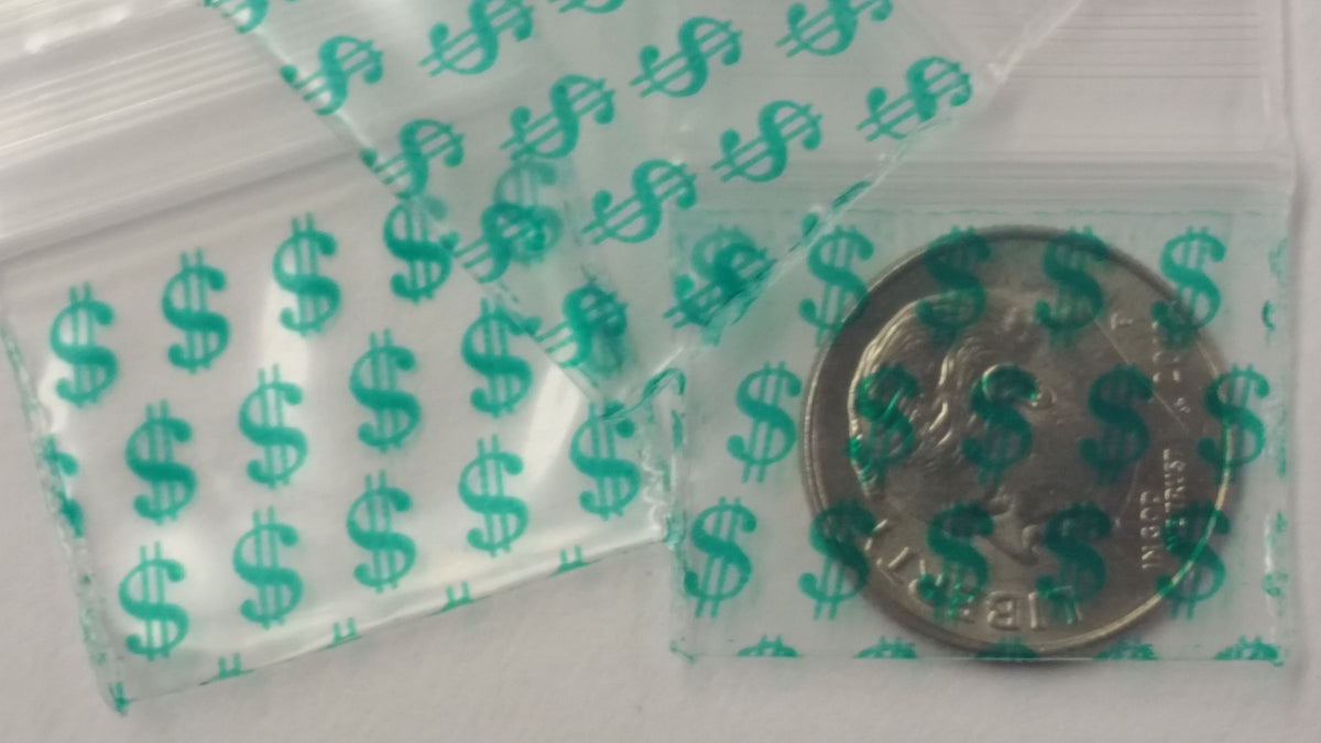 1034 Original Apple Bags 1" x 3/4"- DOLLAR SIGN $ — The Baggie Store